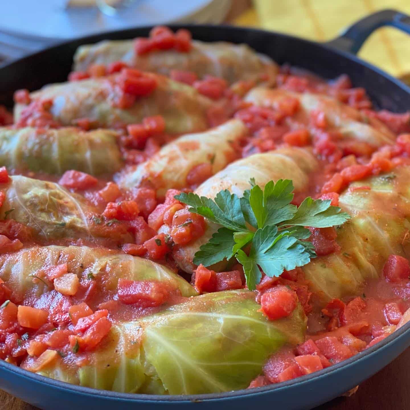 "Beef" Stuffed Cabbage Rolls - Pesto and Potatoes