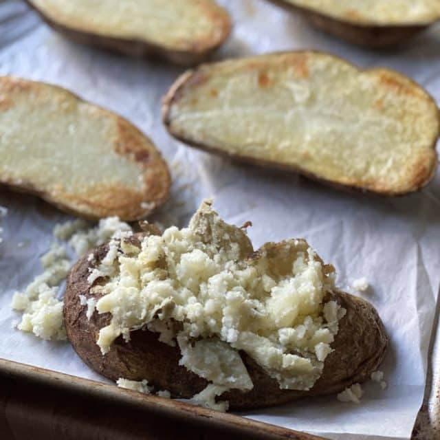 Halftime Baked Potatoes - Pesto and Potatoes