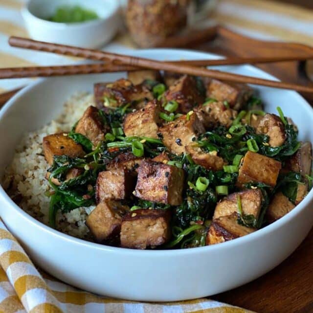 Tofu & Spinach Stir Fry - Pesto and Potatoes