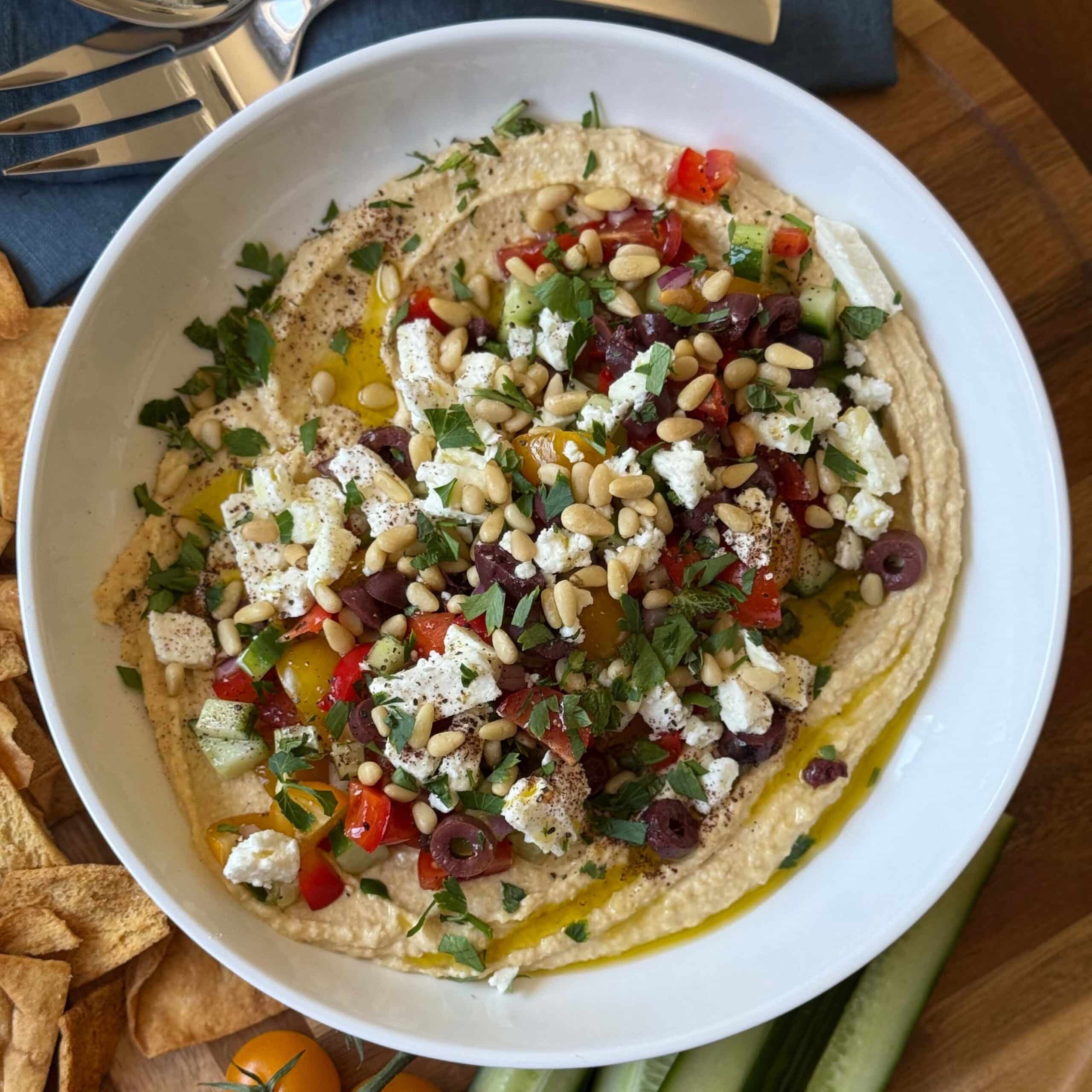 Loaded Hummus Platter - Pesto and Potatoes